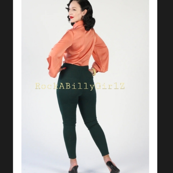 Tatyana | Pants & Jumpsuits | Tatyana Luisa Retro 95s Pinup Green ...